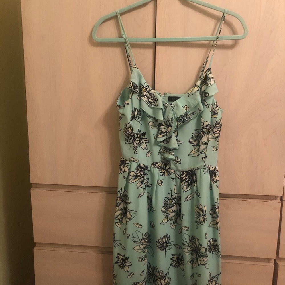 New Dynamite Light Blue Floral Spaghetti Strap Dress … - Gem